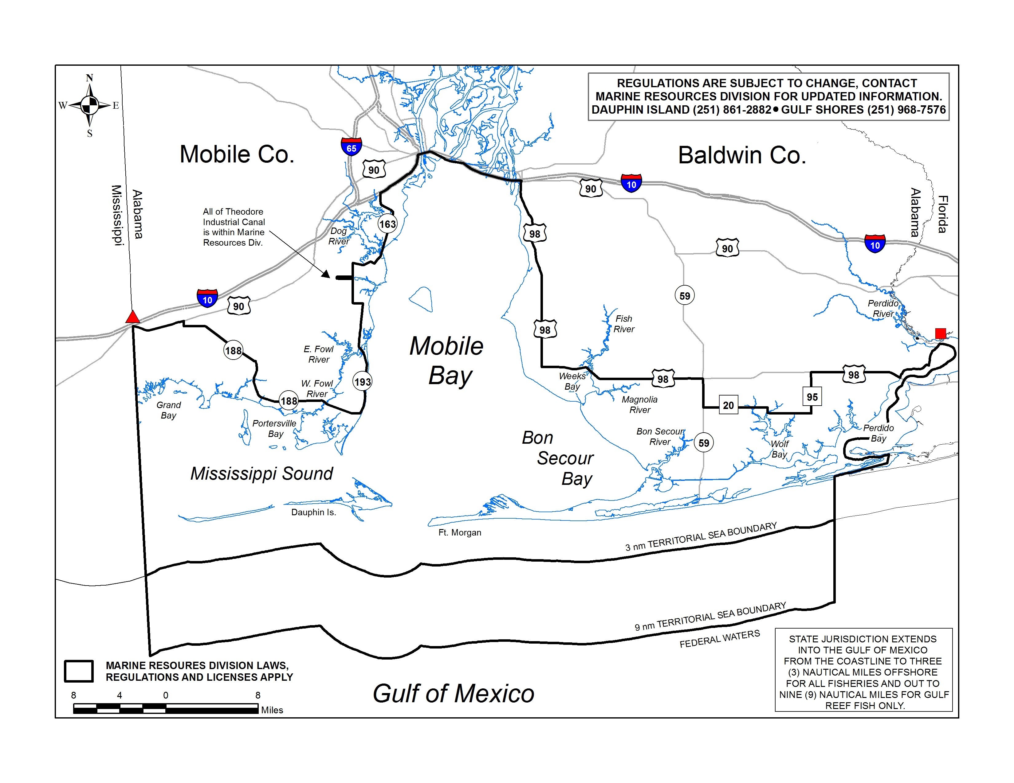 Saltwater / Freshwater License Boundary | Outdoor Alabama